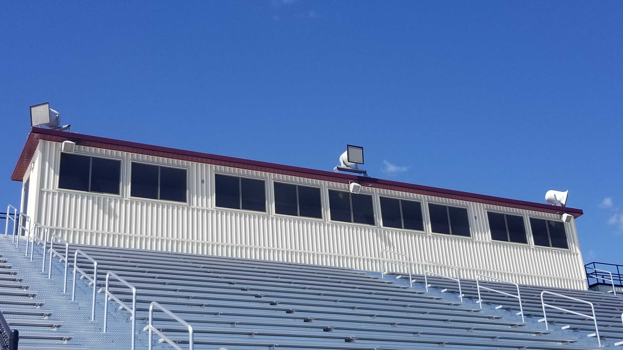 DePere HS Home Side - 1 Press Box overall view - JW Industries LLC